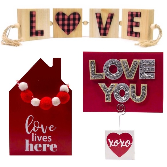 Accents | New 3 Xoxo Card Holder Love Wood Blocks Pom Pom Wood Blocks ...